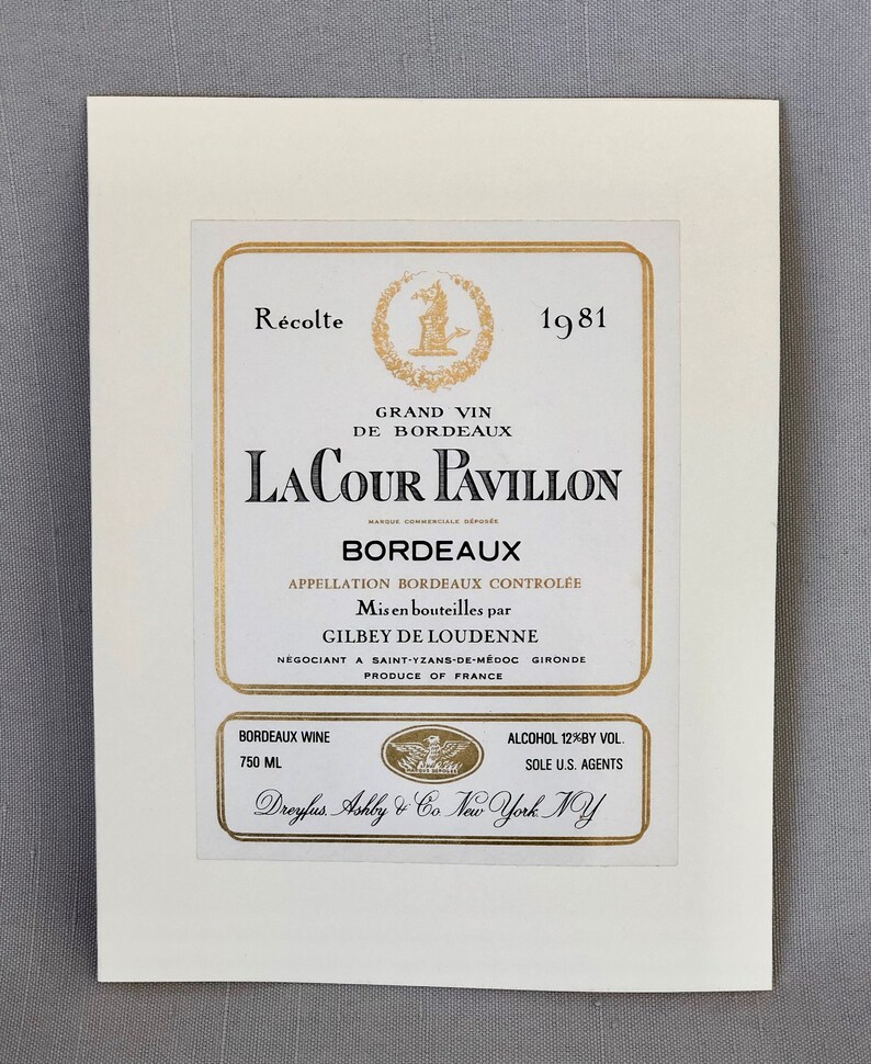 French Wine Label Card - Etsy