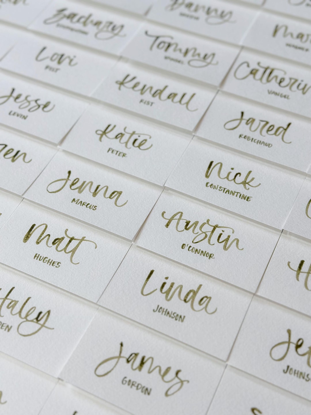 Hand Lettered Watercolor Place Cards | FIRST & LAST NAME | Modern ...