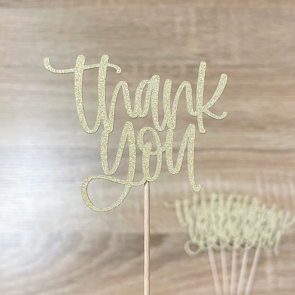 Thank You Cupcake Toppers - Etsy