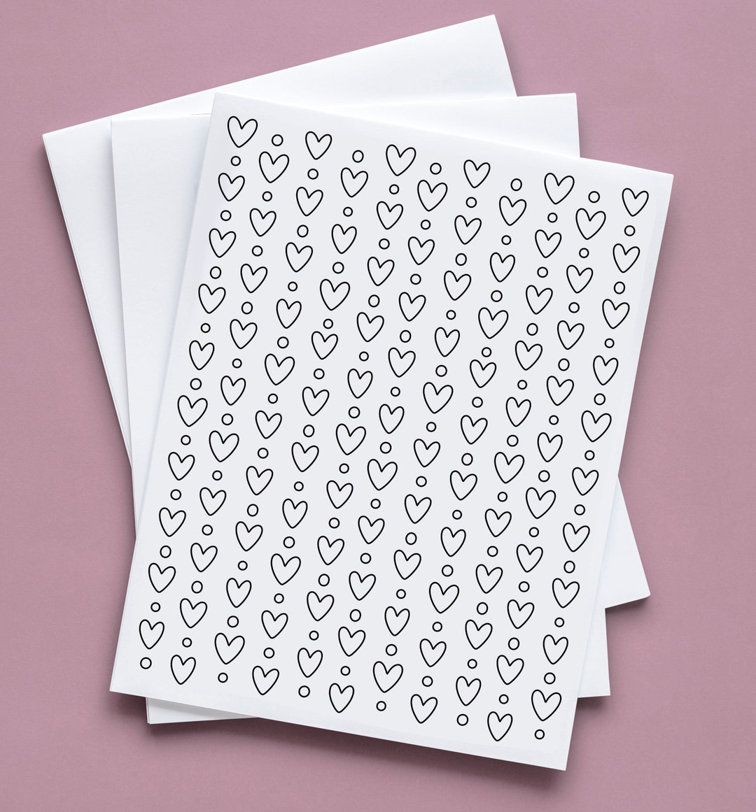 Valentine's Day Coloring Page | Heart Pattern | Printable | Download - Etsy