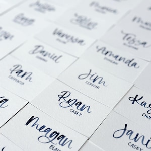 Hand Lettered Watercolor Place Cards | FIRST & LAST NAME | Modern ...