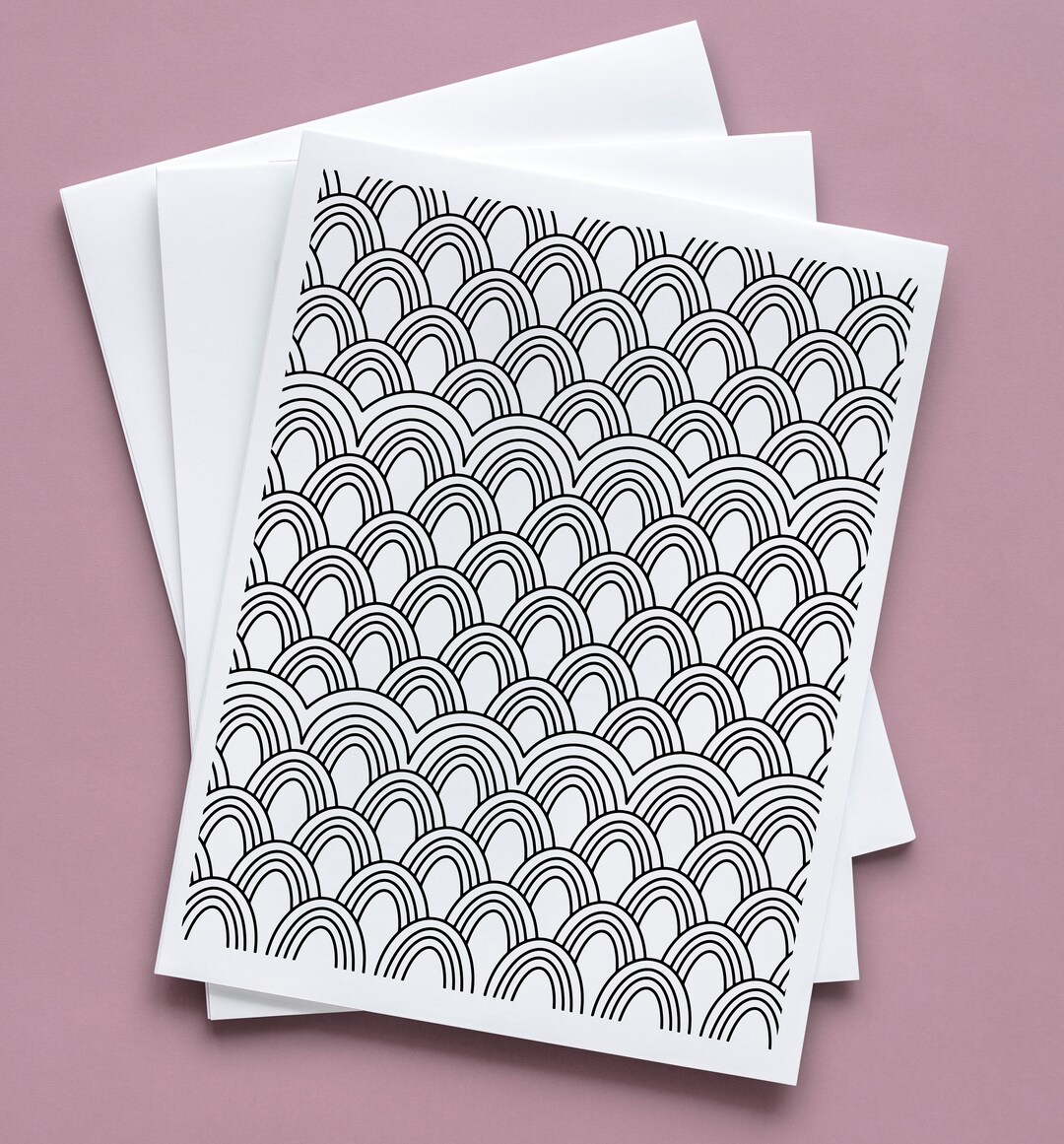 Rainbow Repeat Coloring Page | Printable | Download - Etsy