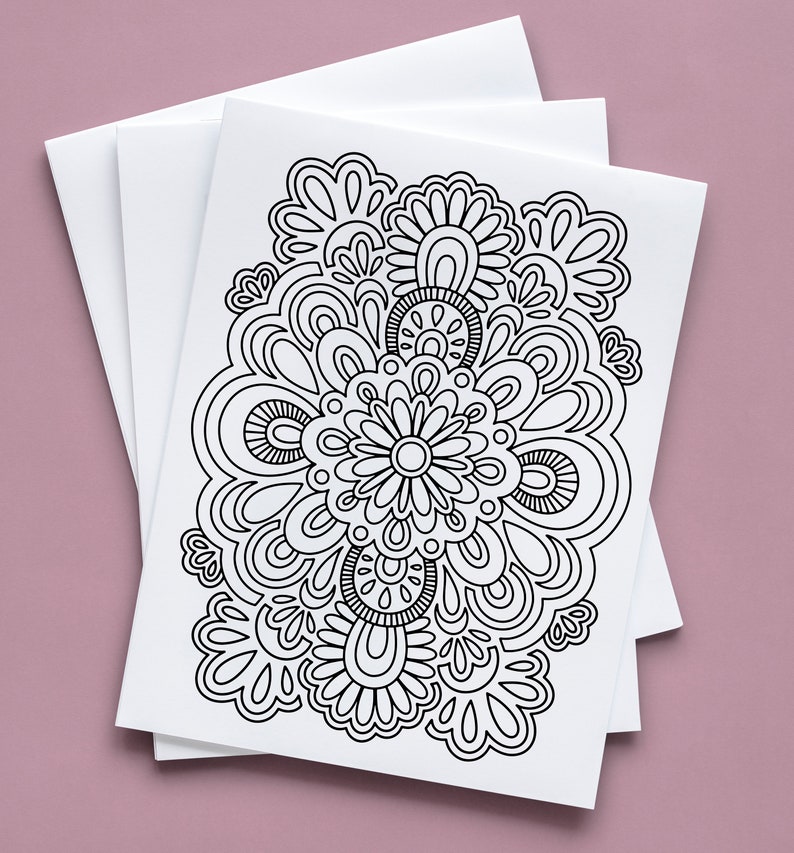 Detailed Floral Coloring Page | Printable | Download - Etsy