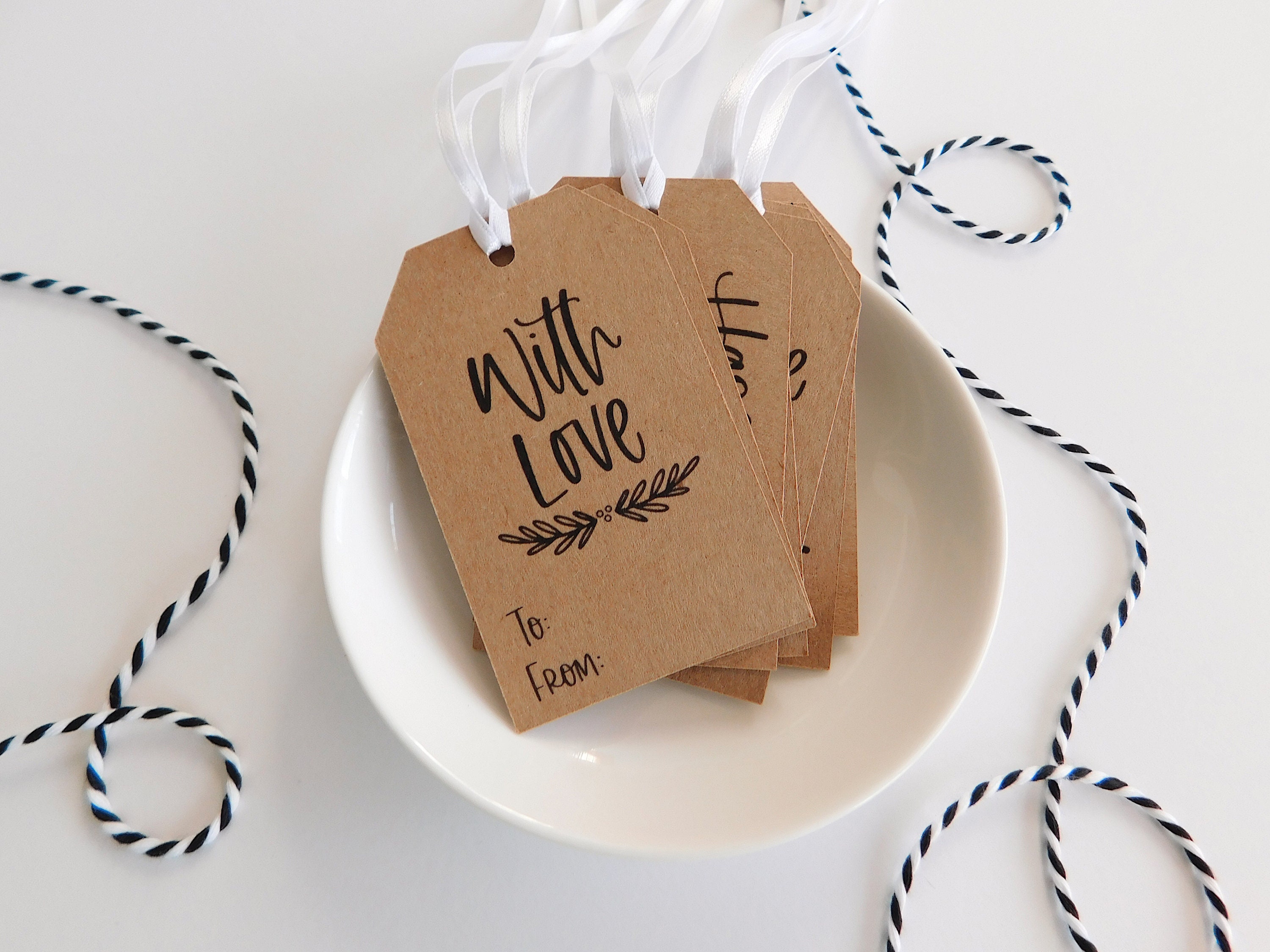 Hand Lettered Holiday Gift Tags Kraft Paper Set of 8 | Etsy
