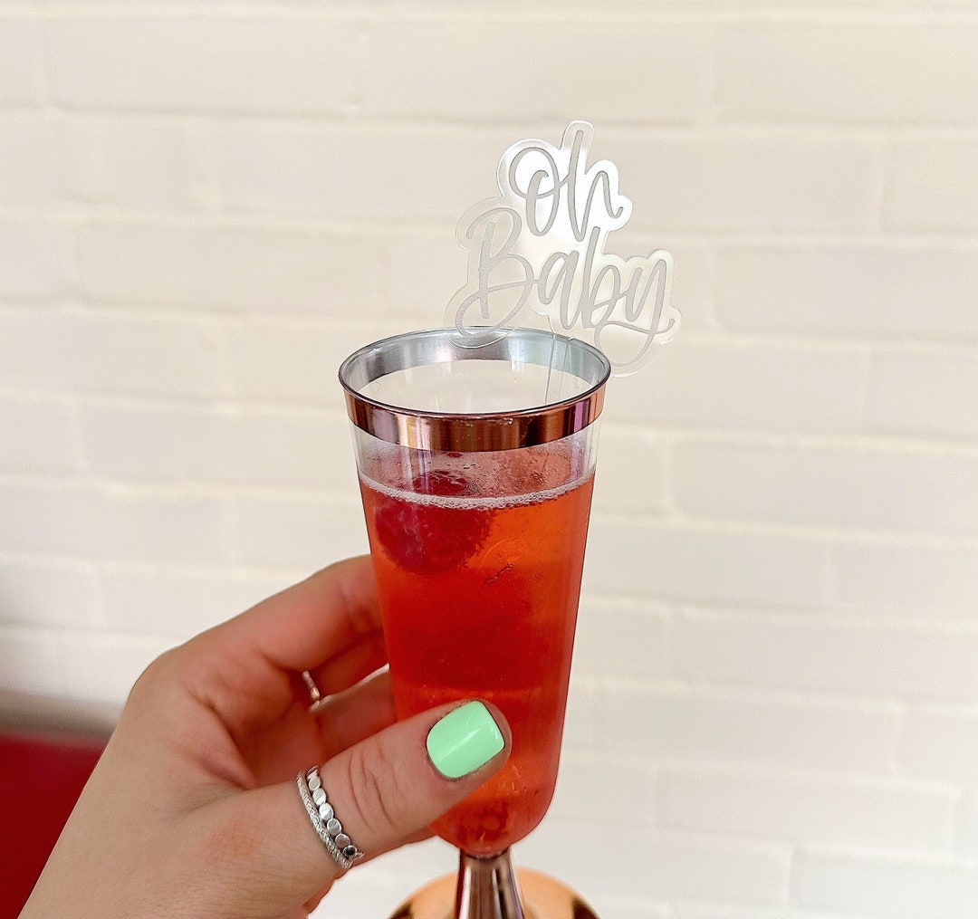 Oh Baby Engraved Acrylic Stir Sticks | Baby Shower Decor - Etsy