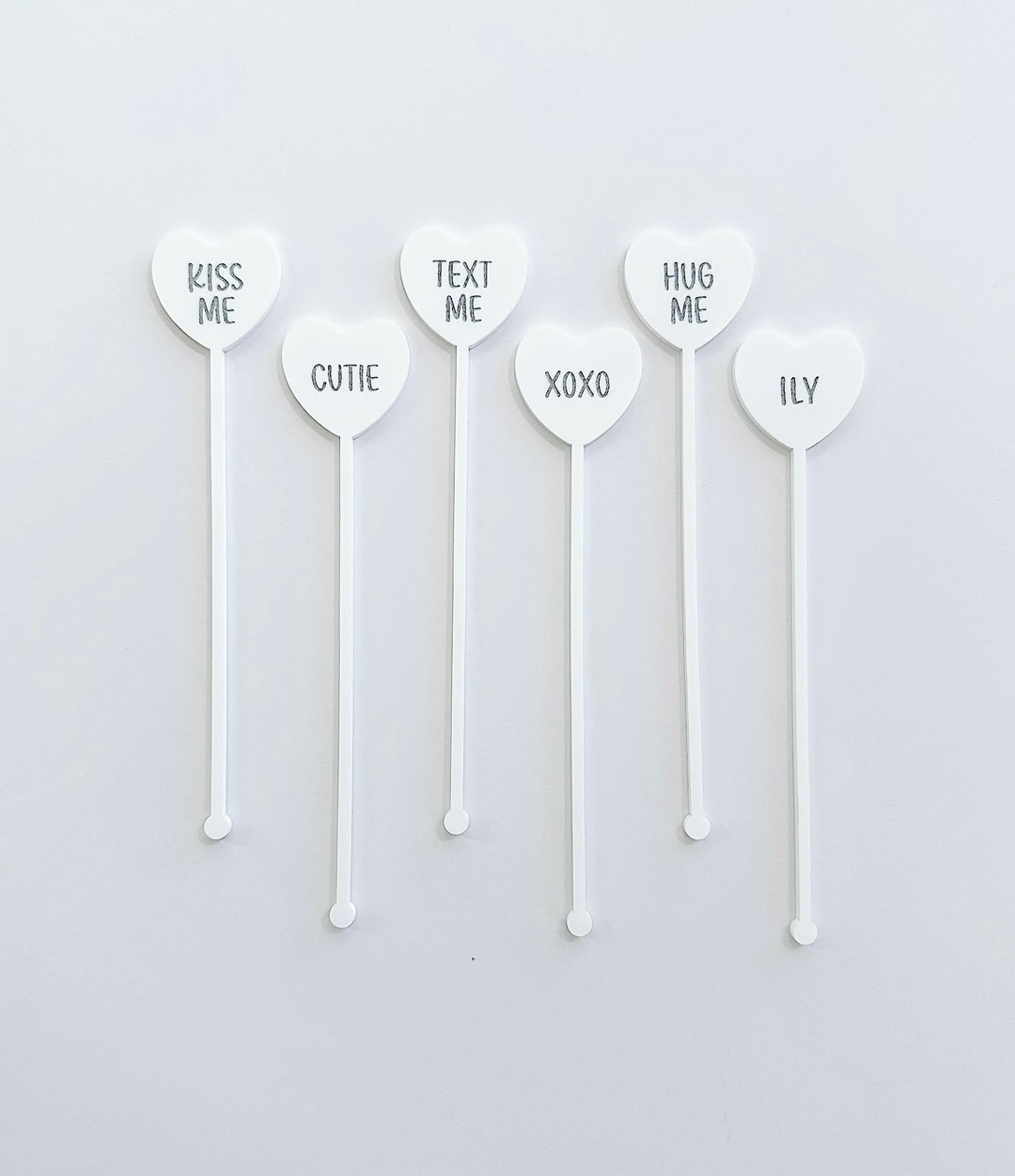 Engraved Candy Heart Stir Sticks | Valentine's Day Bar Decor - Etsy
