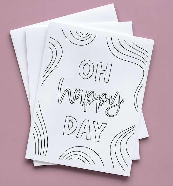 Oh Happy Day Coloring Page Printable Download | Etsy Canada