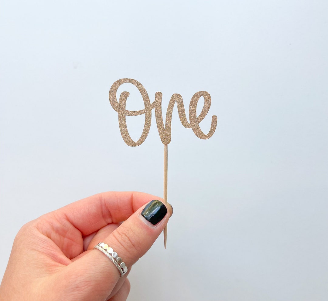 One Cupcake Toppers | First Birthday | Glitter | Gold | Silver | Rose ...