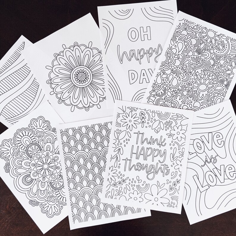 Rainbow Repeat Coloring Page Printable Download - Etsy