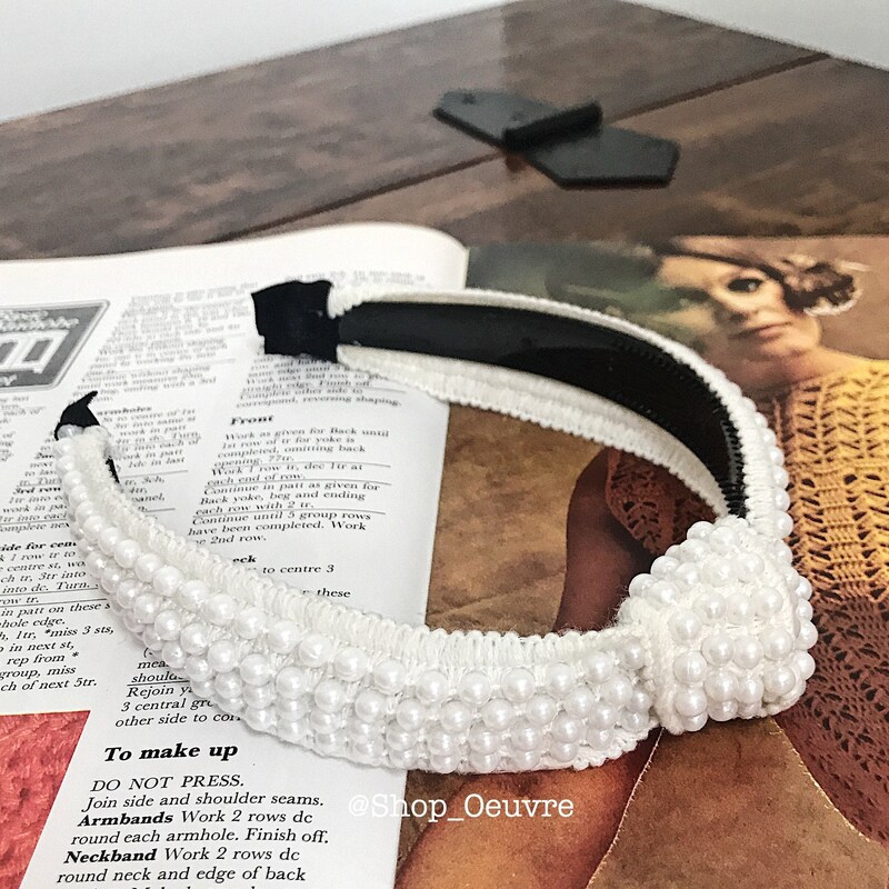 Pearl Bead Headband - Etsy