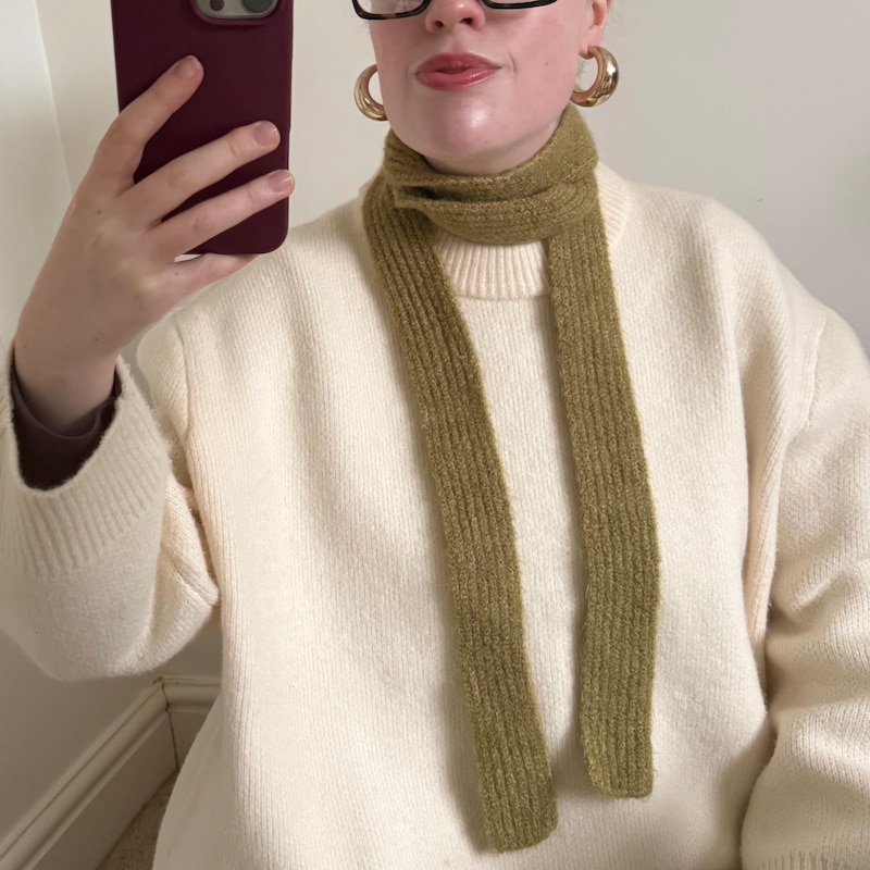 Skinny Long Wool Scarf - Etsy UK