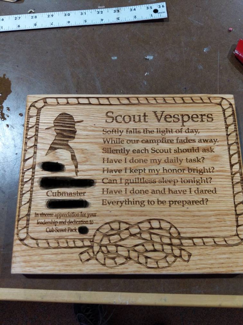 Volunteer appreciation plaque/ Cubmaster / Scout Vespers | Etsy