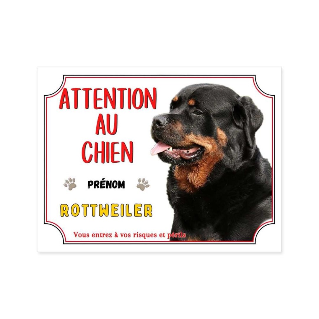 Warning Rottweiler Dog Sign, Rottweiler is on Guard Sign, Model 1 - Etsy