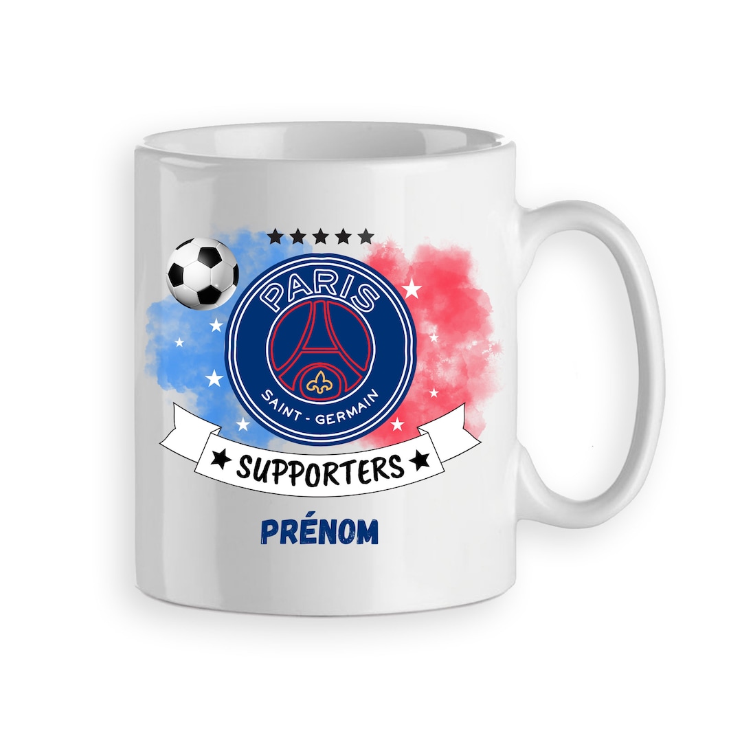 Mug foot football PSG cadeau personnalisé avec un prénom paris saint ...
