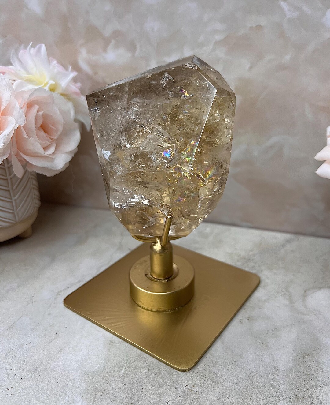 Citrine Freeform on Rotating Stand From Brazil - Etsy