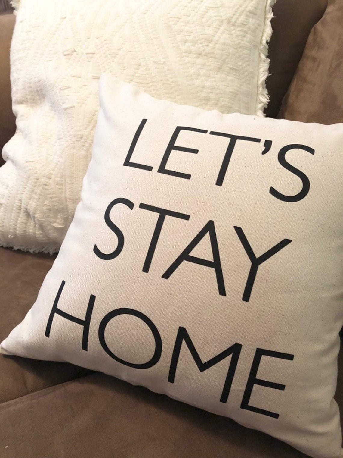 Throw pillow cover Let's Stay Home pillow cover pillow case - Etsy.de