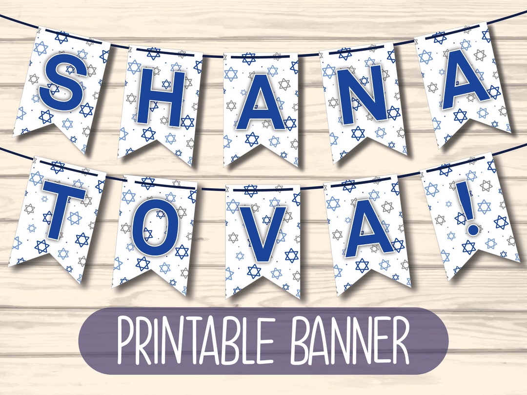 Printable Shana Tova Banner | Rosh Hashanah Decorations | Shana Tova ...