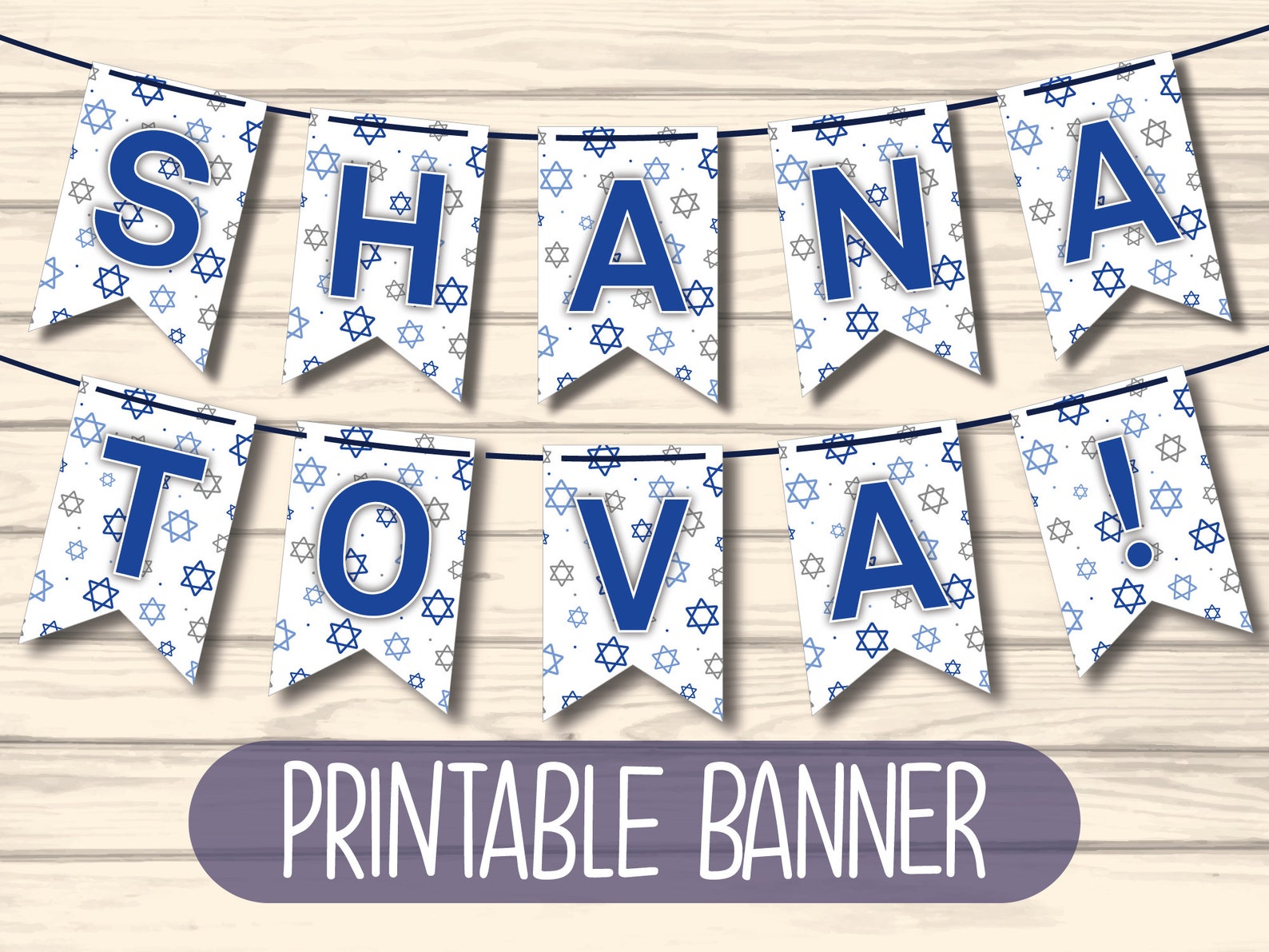 Printable Shana Tova Banner Rosh Hashanah Decorations - Etsy