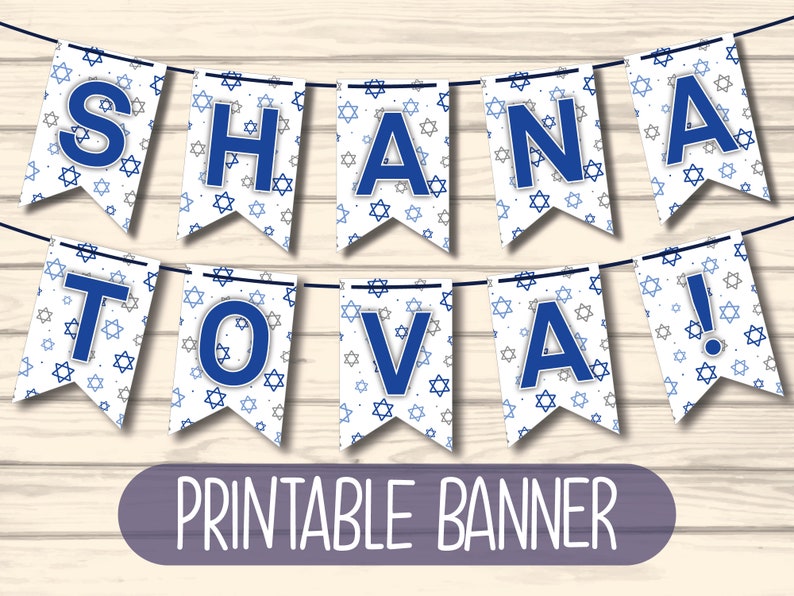 Printable Shana Tova Banner Rosh Hashanah Decorations - Etsy