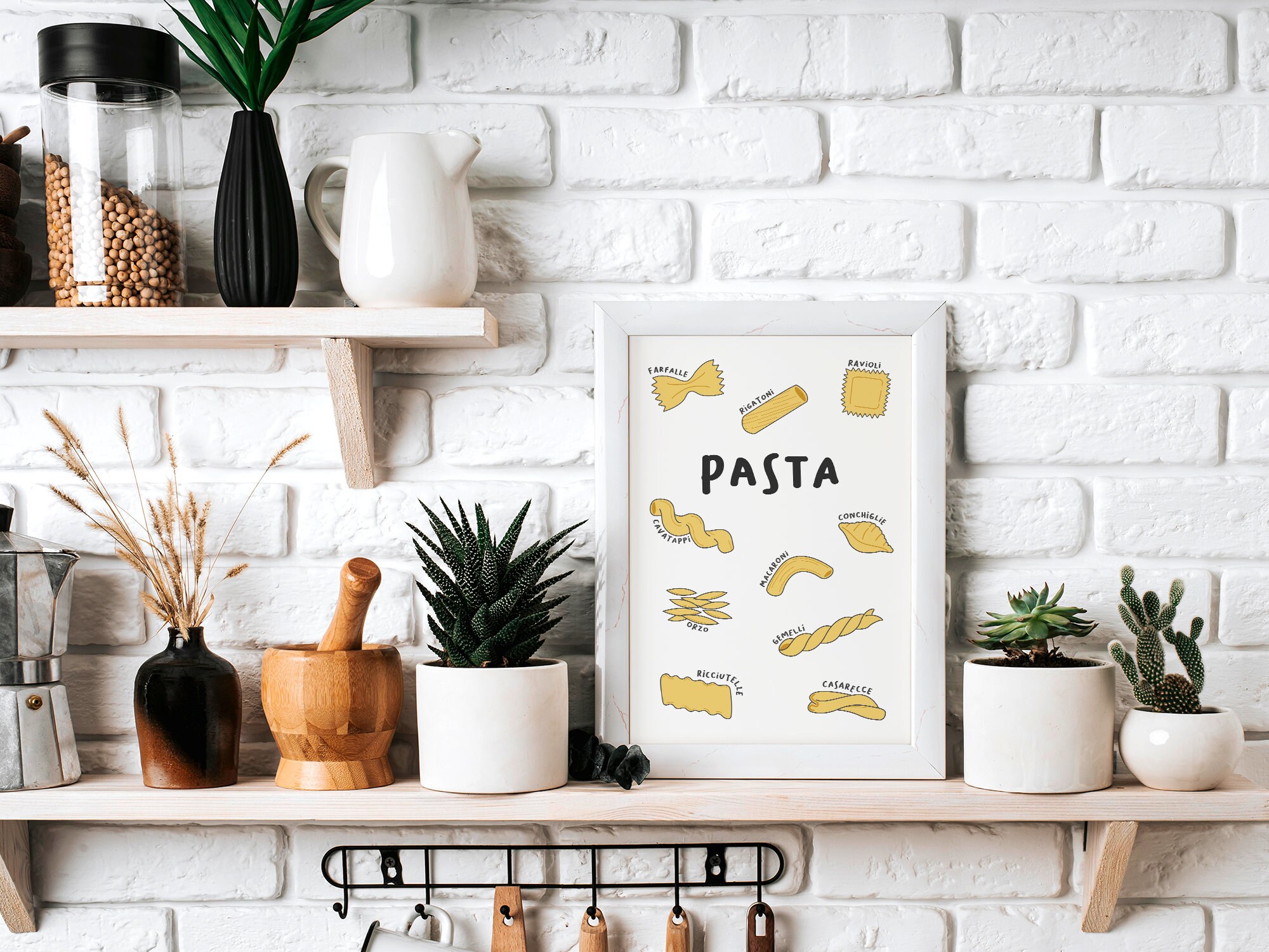 PRINTABLE Types of Pasta Print Food Kitchen Prints Pasta | Etsy
