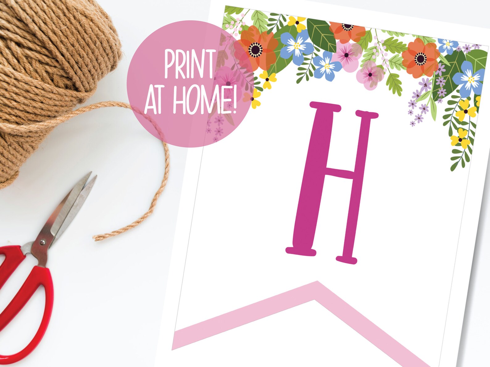 Printable Hello Spring Banner Printable Spring Decor | Etsy