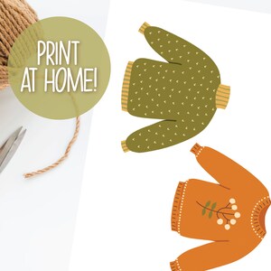 Printable Fall Sweaters Garland | Fall Banner | Thanksgiving ...