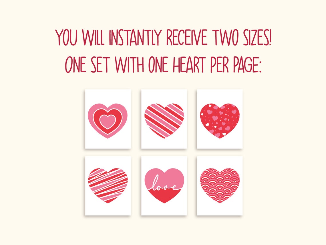 Printable Valentine's Day Banner Printable Heart Garland | Etsy