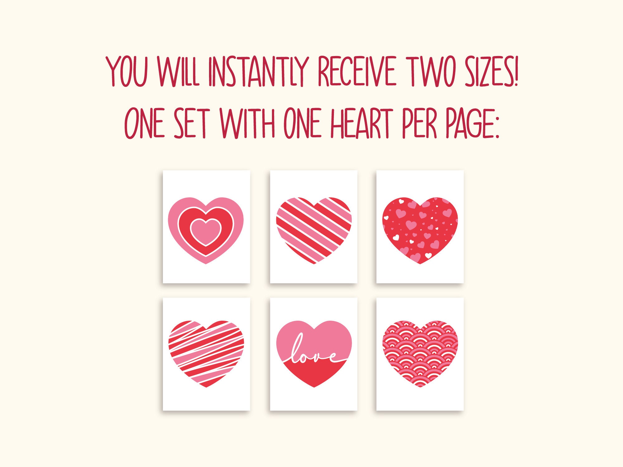 Printable Valentine's Day Banner | Printable Heart Garland | Printable ...