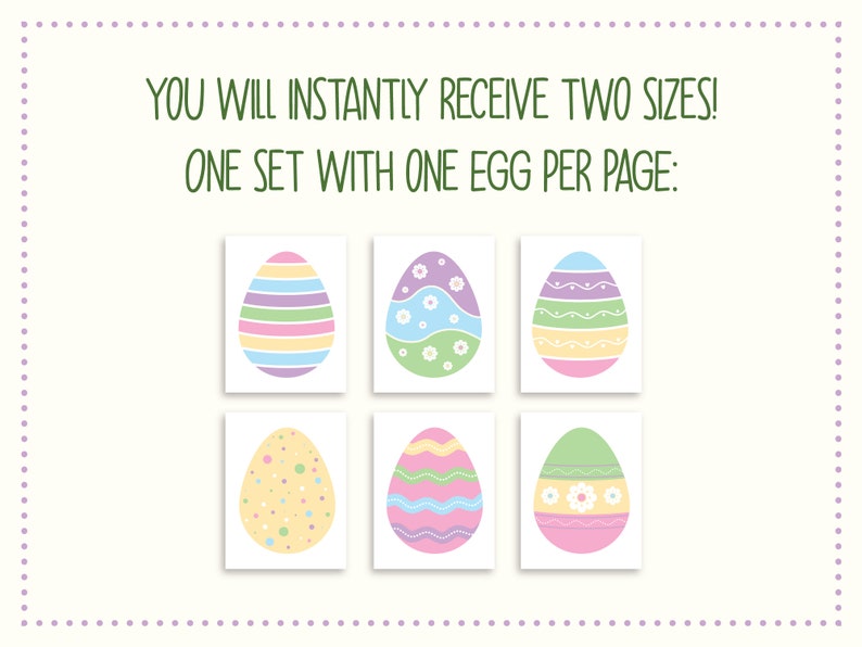 Printable Easter Egg Garland Printable Easter Egg Banner | Etsy