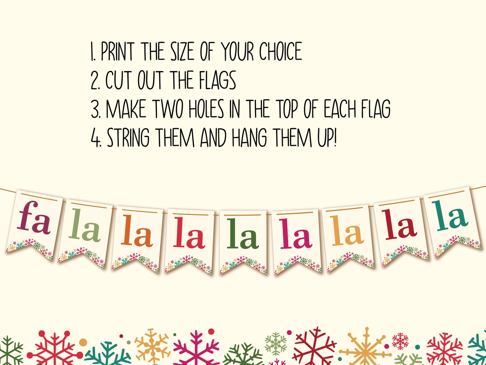 Printable Christmas Banner Printable Christmas Bunting Fa | Etsy