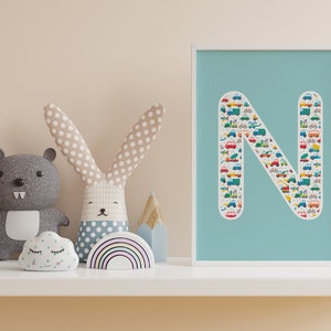 PRINTABLE Cars Letter Print | Printable Nursery Letter Print | Blue ...
