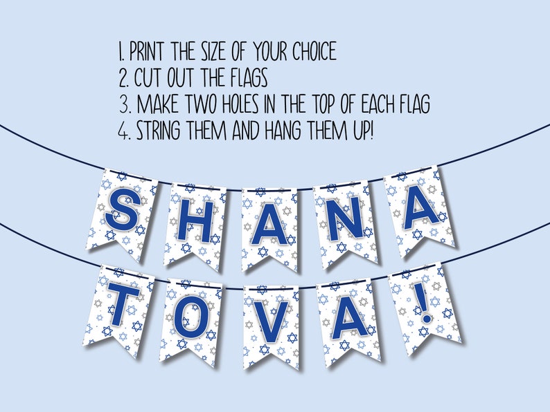 Printable Shana Tova Banner Rosh Hashanah Decorations - Etsy
