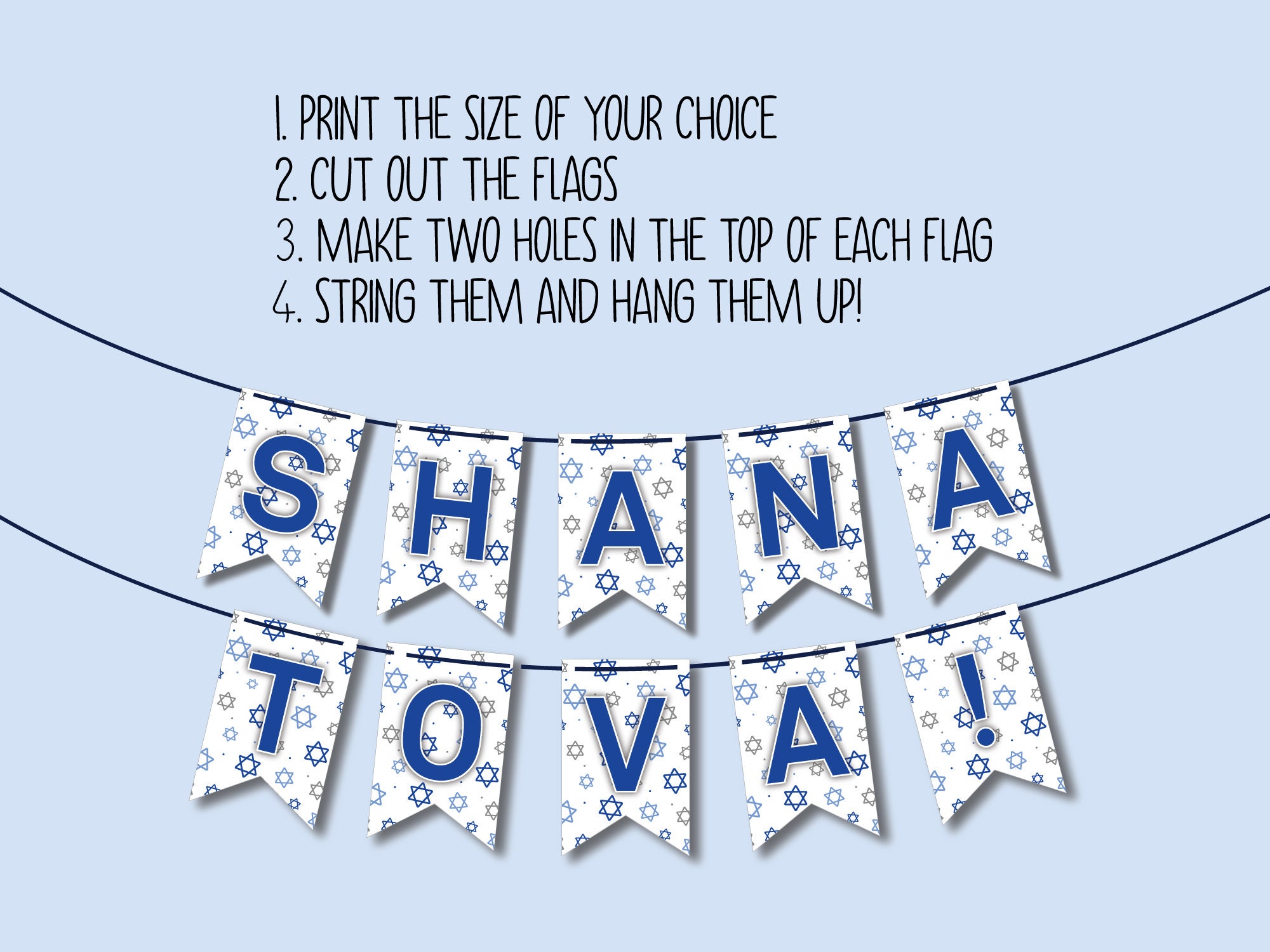 Printable Shana Tova Banner Rosh Hashanah Decorations - Etsy Canada