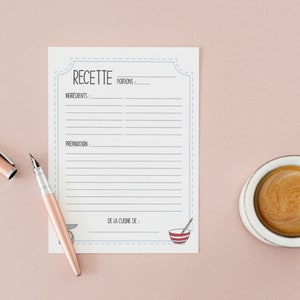 Page De Recette Imprimable | Feuille Recette à Imprimer | Formats ...