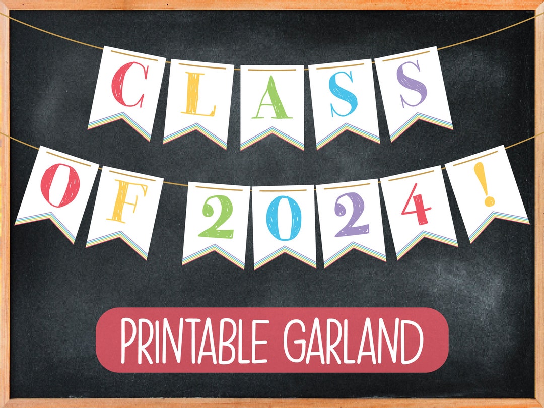Printable Class of 2024 Banner | Kindergarten Graduation 2024 Banner ...