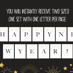 Printable Happy New Year Banner | Printable Happy New Year Bunting ...