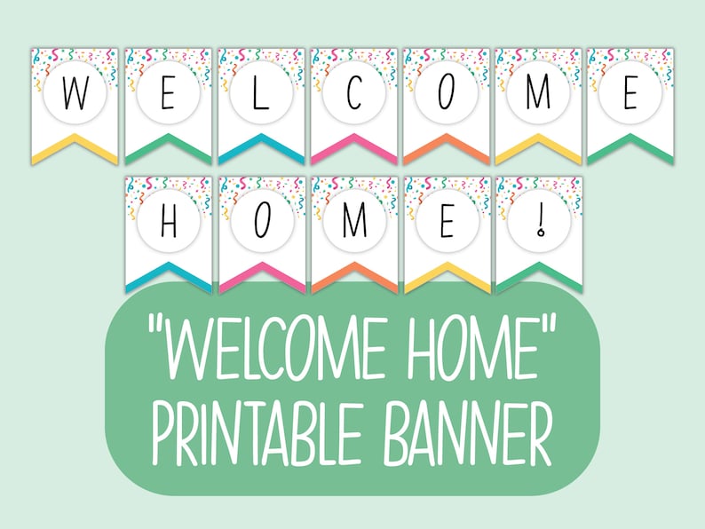 Welcome Home Banner | Welcome Garland | Bunting | Pennants | Printable ...