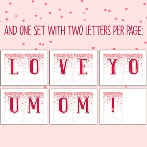 Printable Love You Mom Banner | Printable Mother's Day Banner | Mum ...