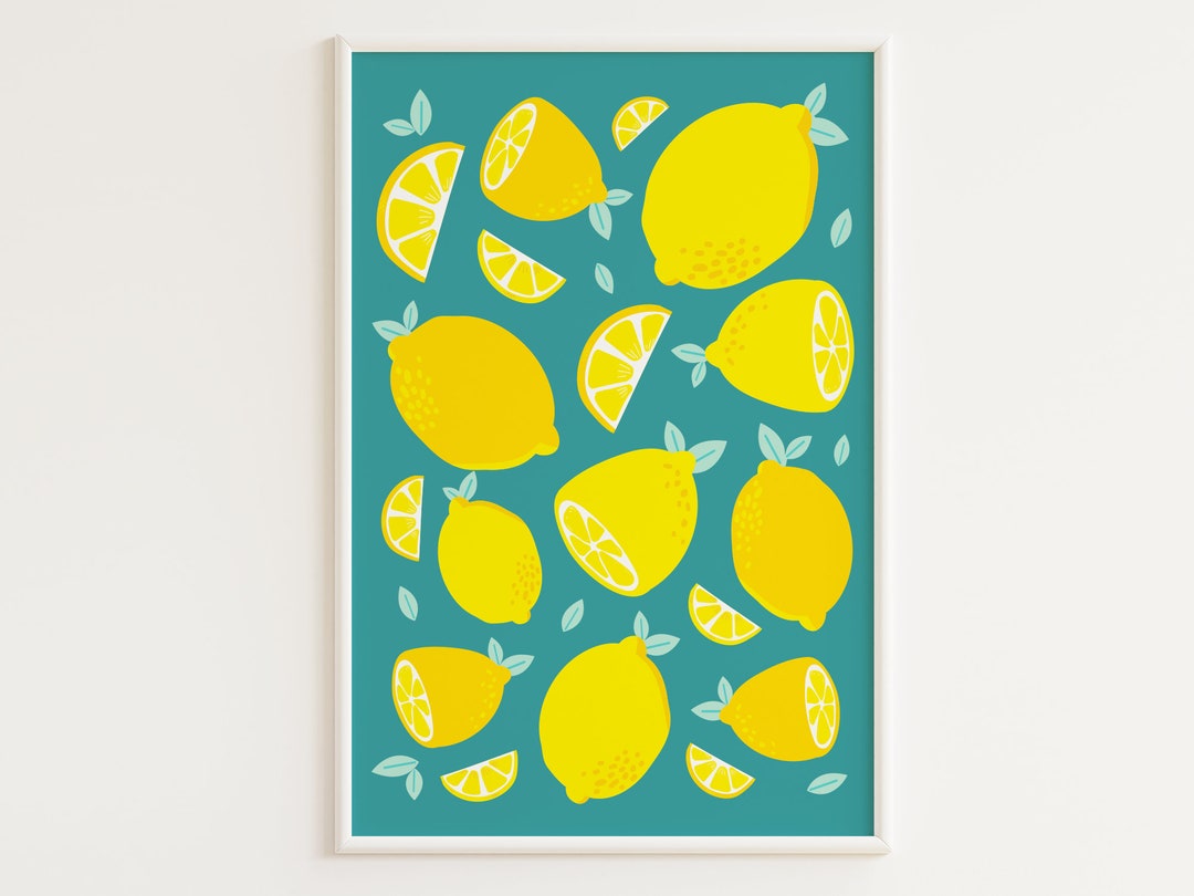 PRINTABLE Lemons Art | Lemons Print | Printable Summer Wall Decor ...
