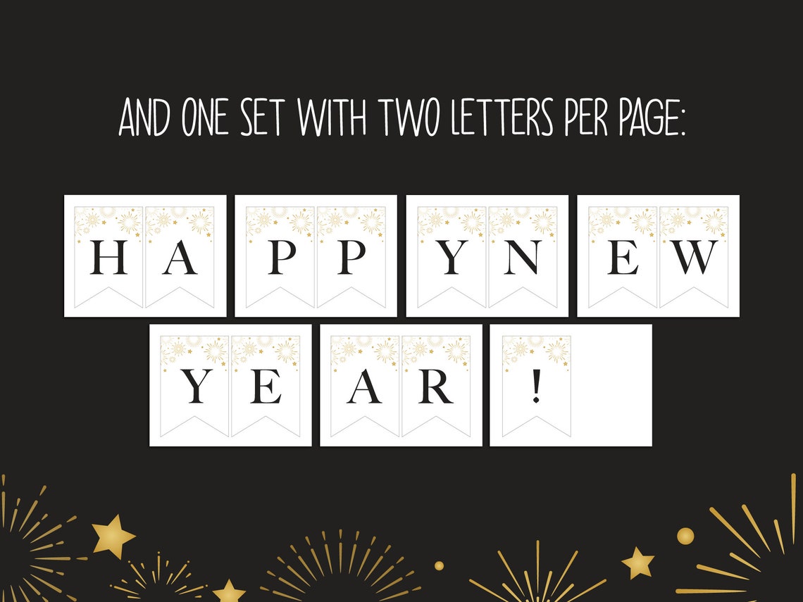 Printable Happy New Year Banner | Printable Happy New Year Bunting ...