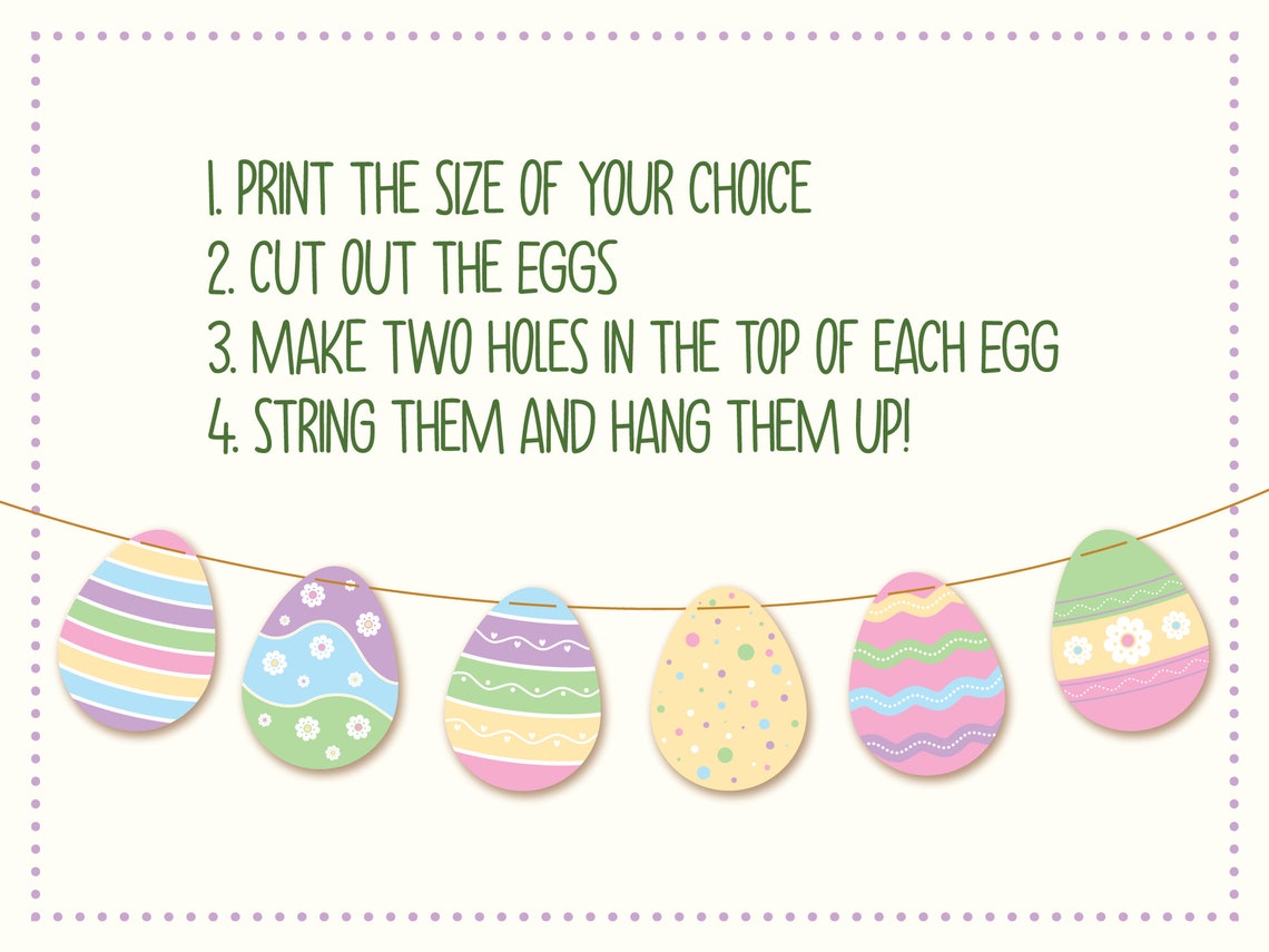 Printable Easter Egg Garland | Printable Easter Egg Banner | Printable ...