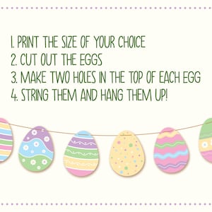 Printable Easter Egg Garland | Printable Easter Egg Banner | Printable ...