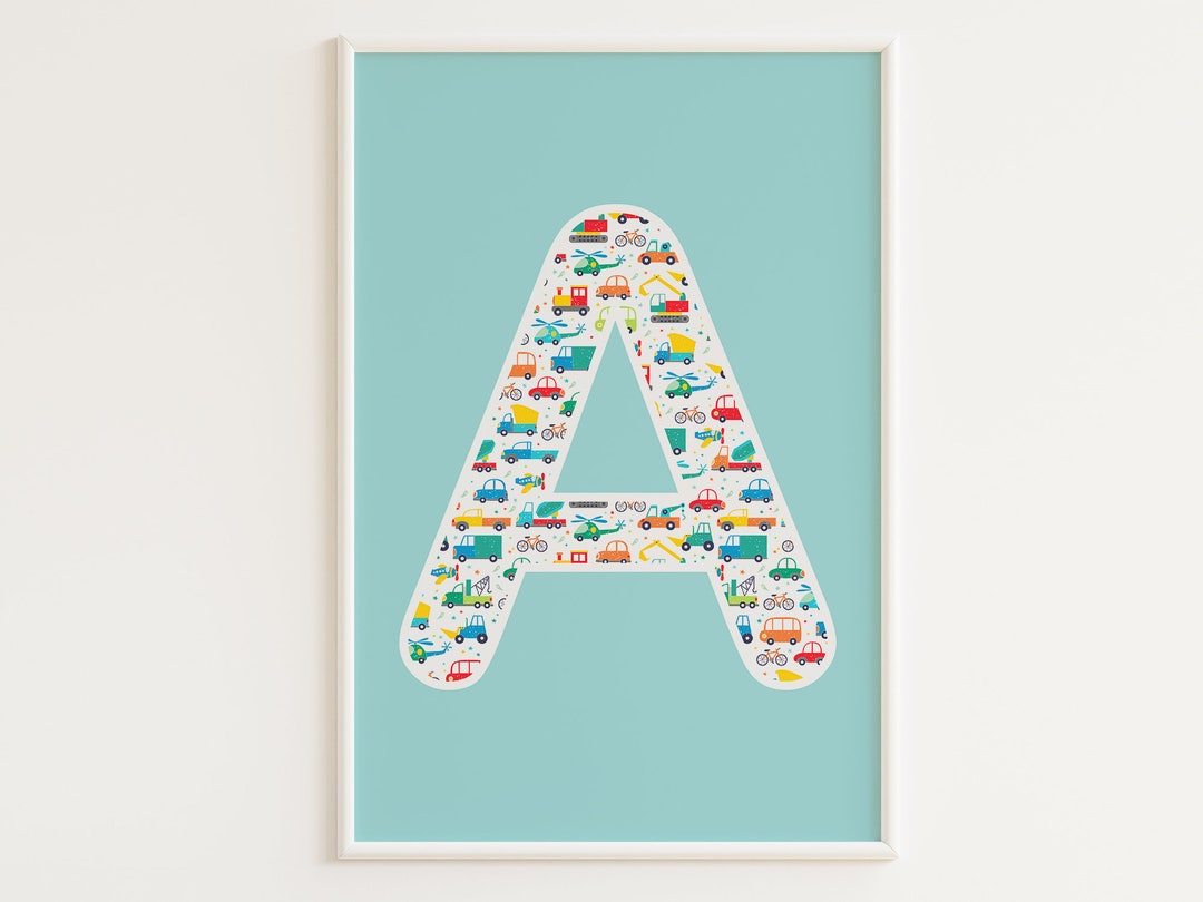 PRINTABLE Cars Letter Print | Printable Nursery Letter Print | Blue ...