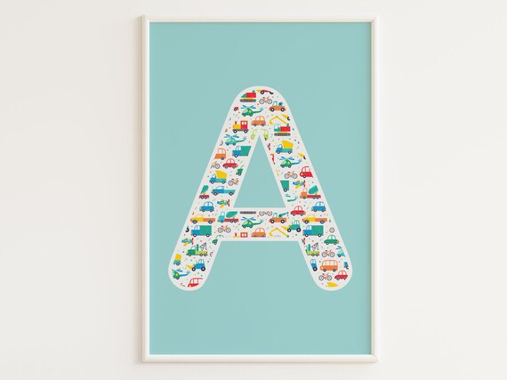 PRINTABLE Cars Letter Print Printable Nursery Letter Print - Etsy