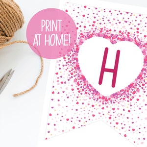 Printable Happy Valentine's Day Banner | Printable Valentine's Day ...