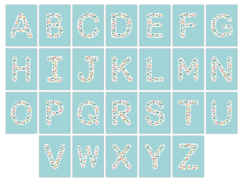 PRINTABLE Cars Letter Print Printable Nursery Letter Print - Etsy