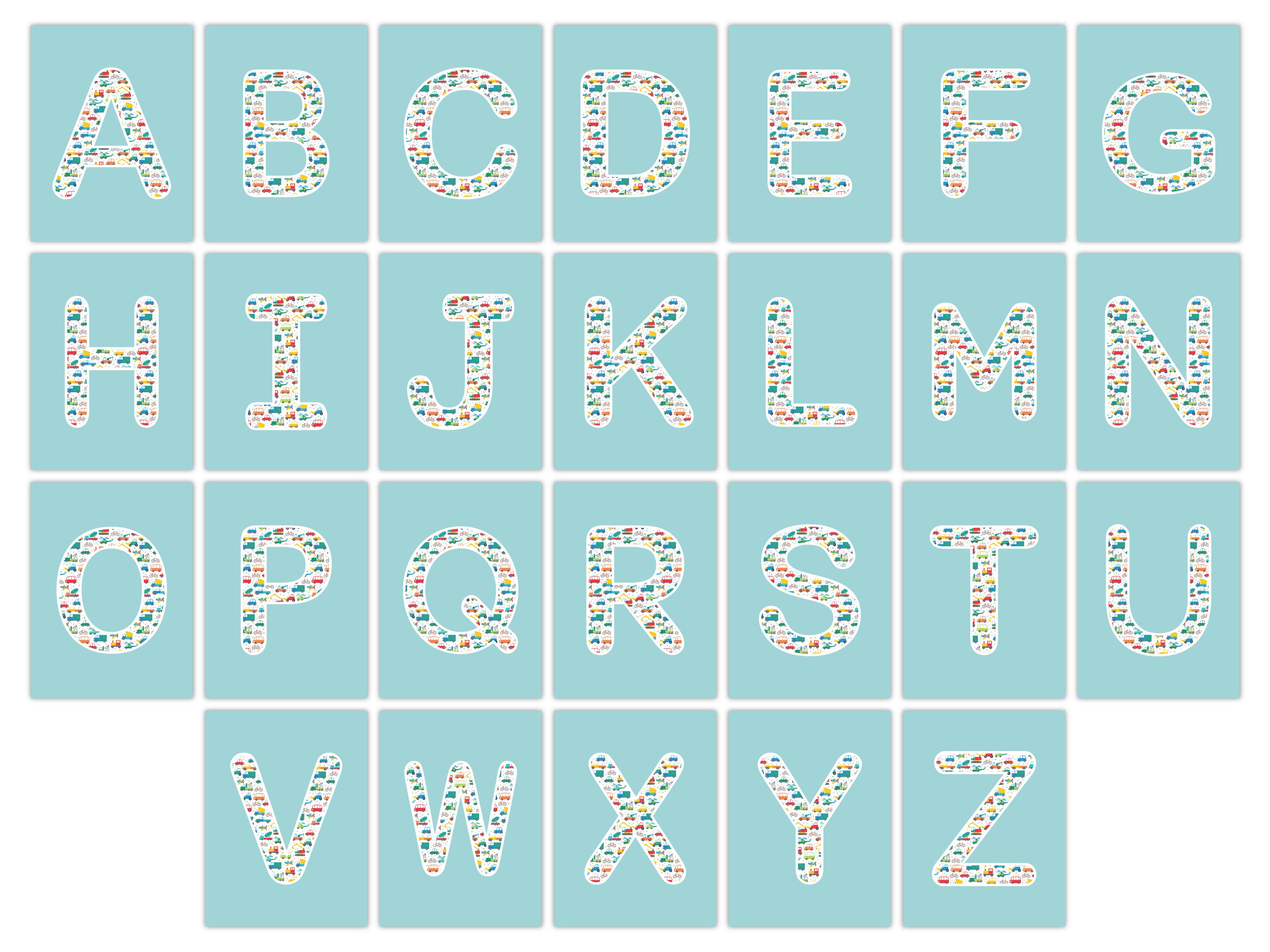 PRINTABLE Cars Letter Print | Printable Nursery Letter Print | Blue ...