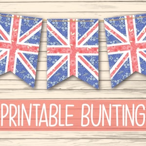 Printable Union Jack Bunting | Floral Union Jack Bunting | British Flag ...