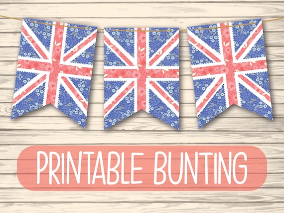 Printable Union Jack Bunting Floral Union Jack Bunting | Etsy