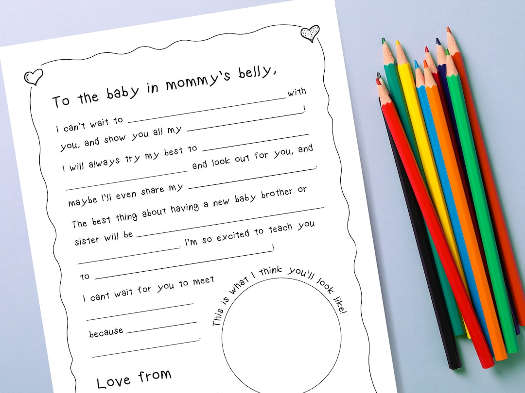Printable Letter to New Baby | Fill in the Blanks | Kids' Activity ...